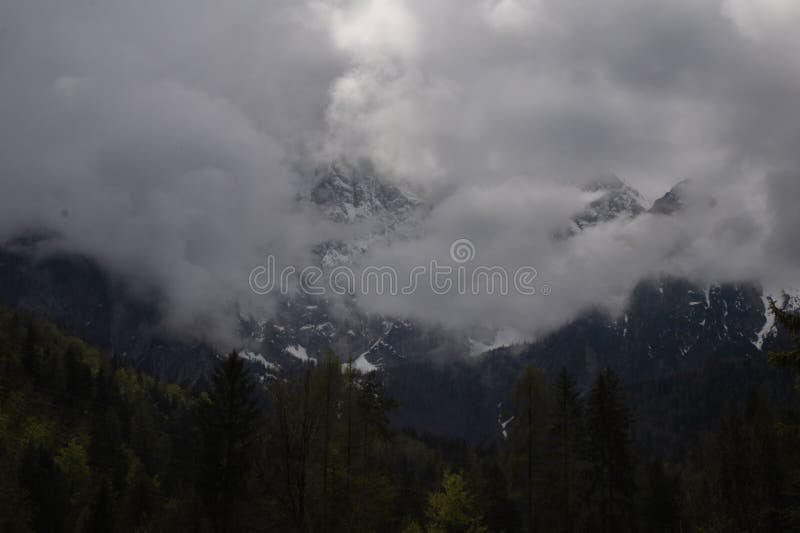 Clouds Obscuring the View of the Mountain Stock Photo - Image of clouds ...