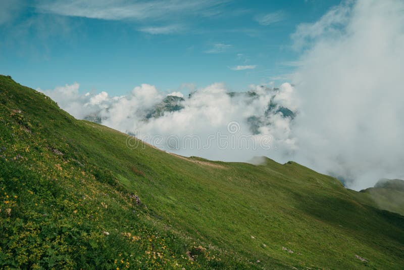 Clouds Obstruct the View at the Royal Walk Viewpoint Hike in Mannlichen ...
