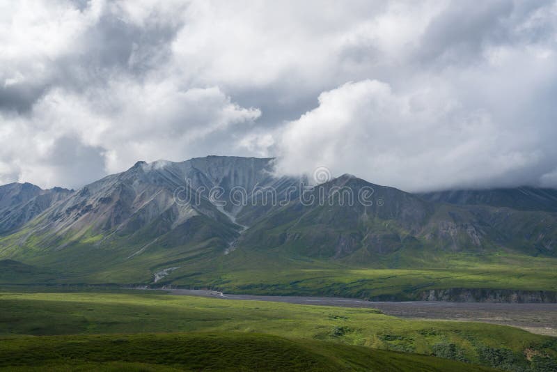 Mt Mather and Herschel in Denali National Park Stock Image - Image of ...