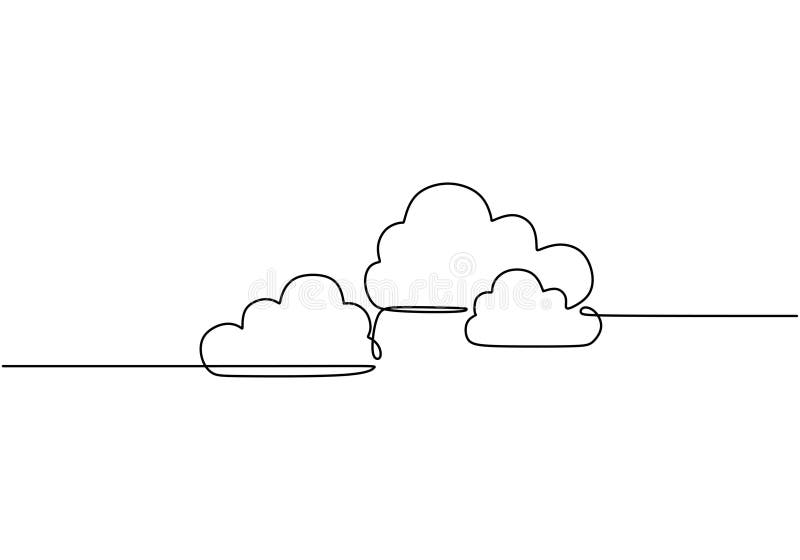 Clouds One Continuous Line Drawing Vector Illustration Stock Vector ...