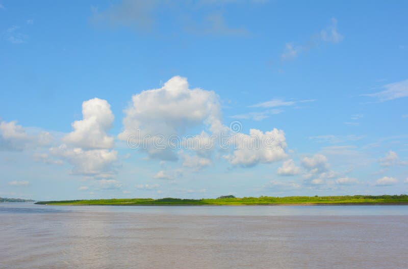 Clouds Over the Amazon River in Peru Stock Photo - Image of waterway ...