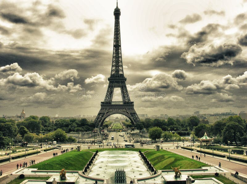 Clouds Over Eiffel Tower in Paris Stock Image - Image of metal, famous ... Clouds Over Eiffel Tower in Paris Stock Image - Image of metal, famous ...