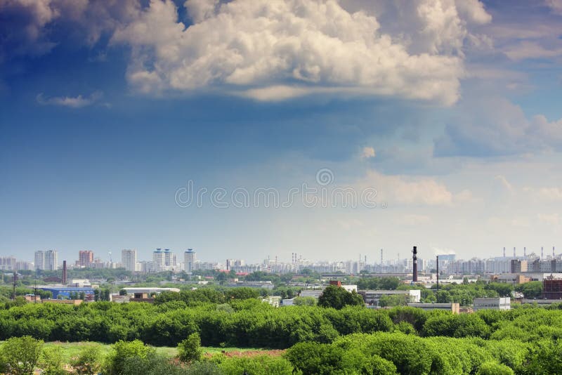 Clouds over Moscow stock image. Image of buildings, horizontal - 9637661