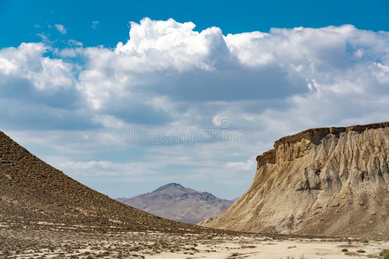 Clouds Over Rocks in a Desert Area Stock Image - Image of summer ...