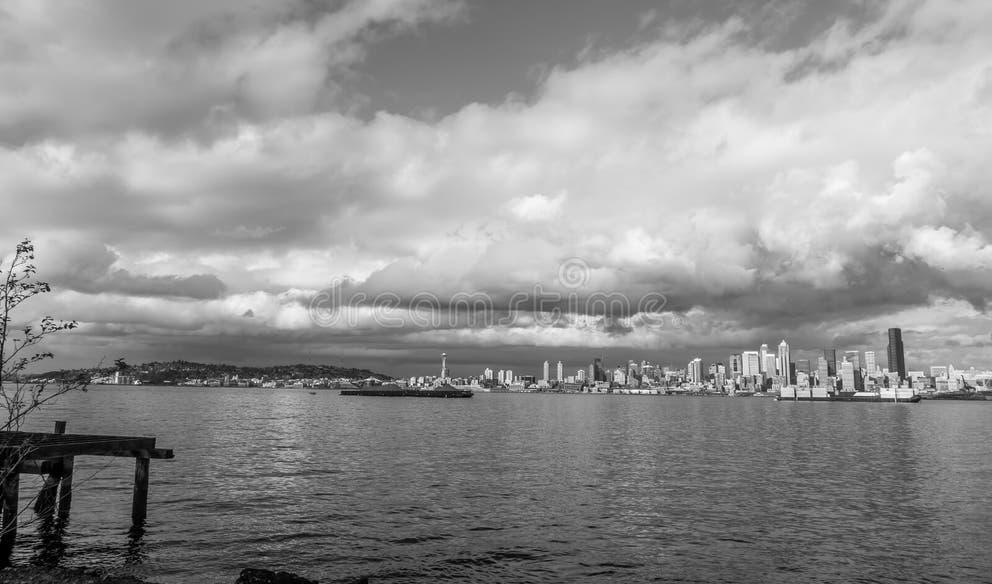 Clouds Over Seattle Skyline 5 Stock Image - Image of architecture ...