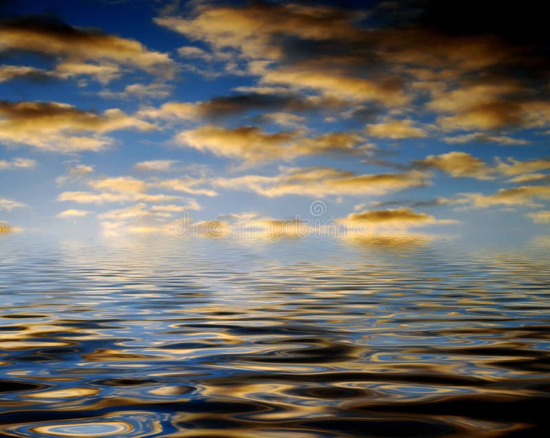 Clouds over water stock photo. Image of reflection, yellow - 6961028