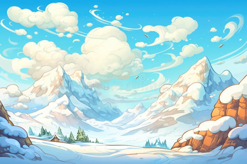 Clouds Parting Above Snow-covered Mountains Stock Image - Image of ...