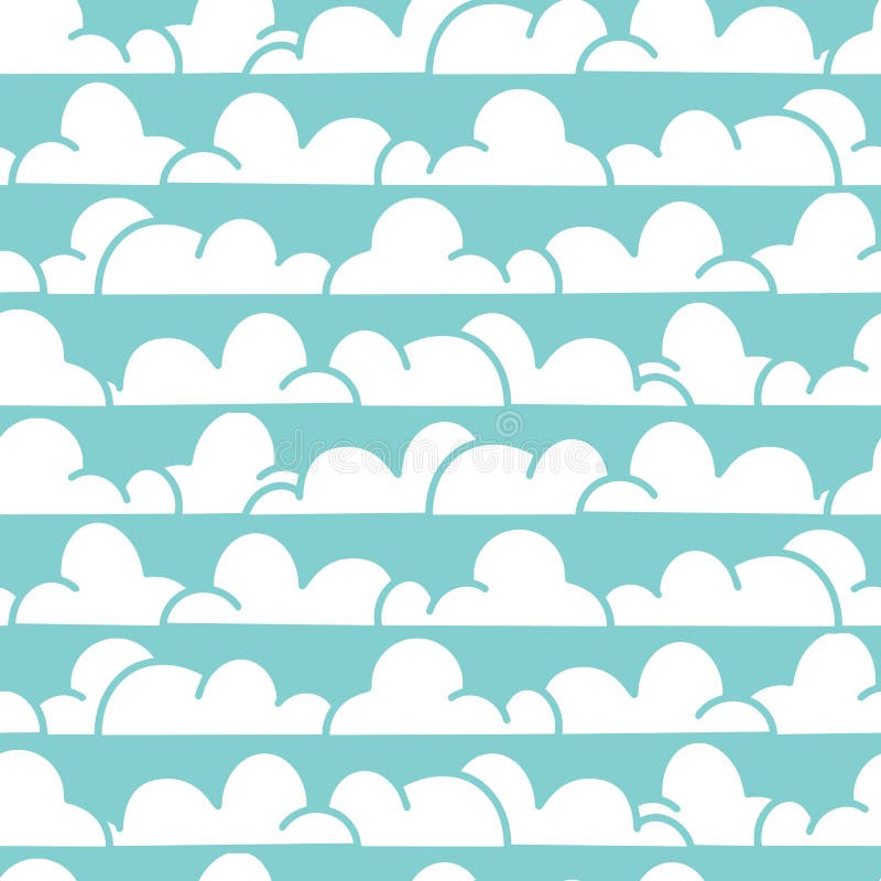 Clouds Pattern Repeat Stripes Print Background Design Stock Vector ...