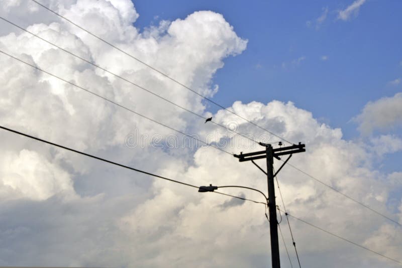 Clouds and Power Lines stock photo. Image of energy, electicity - 48833526