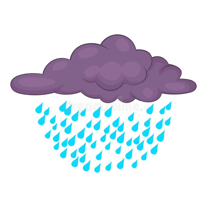 Clouds and Rain Icon, Cartoon Style Stock Vector - Illustration of ...