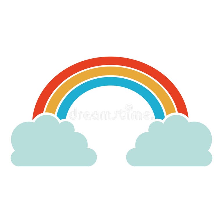 Clouds and rainbow icon stock vector. Illustration of grow - 80279281