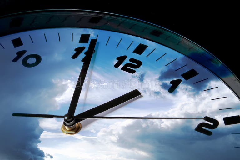 Clouds reflected in clock stock image. Image of nature - 21239437