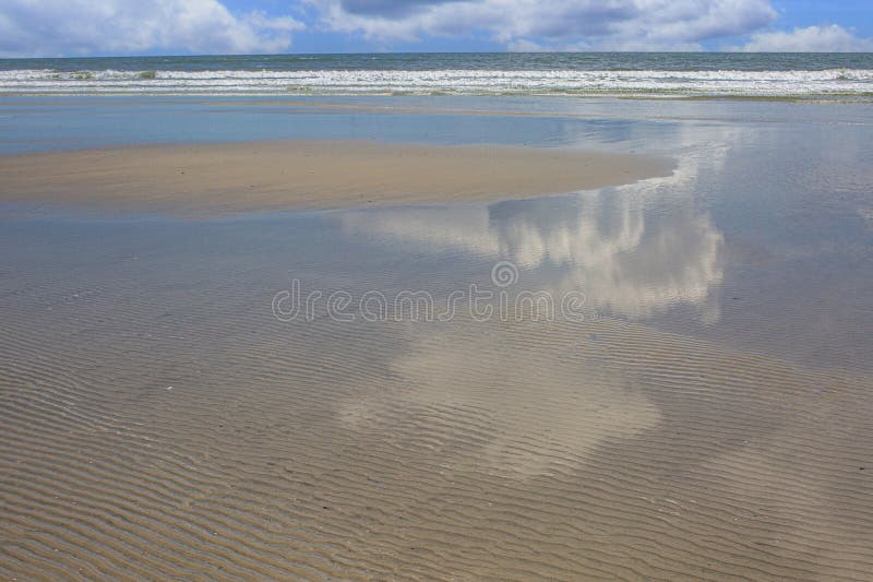 Clouds Reflected at Low Tide at Talbot Island Stock Image - Image of ...