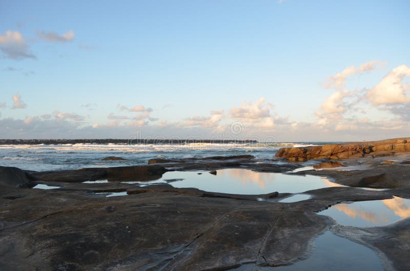 Clouds Reflected in Rock-pools Stock Image - Image of reflection, empty ...