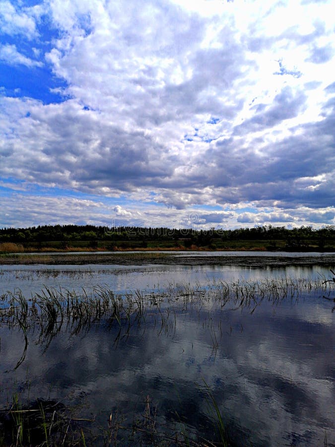 Clouds are Reflected in the Water Stock Image - Image of blue ...