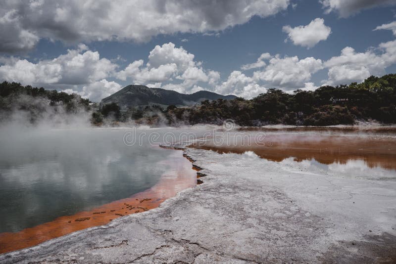 Clouds Reflected in the Water of Loago Rotorua Stock Image - Image of ...
