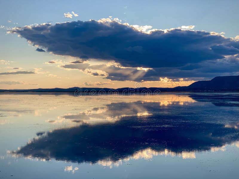 Clouds Reflecting in the Water Near Sunset in Gaspesia, Canada Stock ...