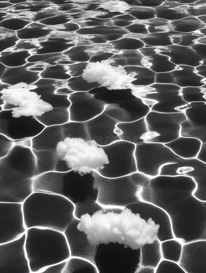 Clouds Reflecting on Water Black and White Image Clouds Water ...