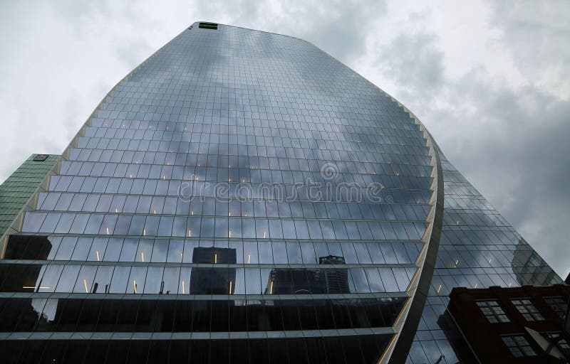 Clouds Reflection in Glass Building Stock Photo - Image of hall ...