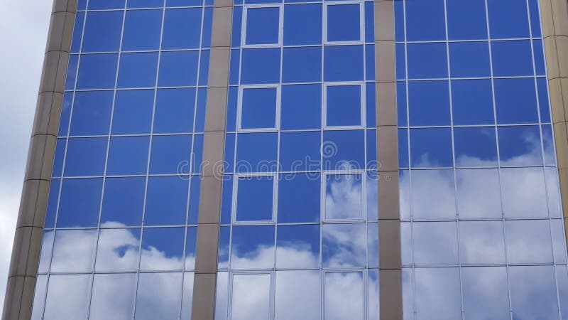 Clouds Reflection on a Glass Facade - Modern Office Building - Time ...
