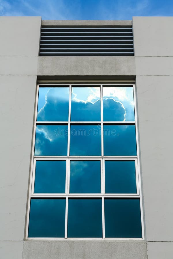 Reflection Office Building Glass Wall Stock Image - Image of business ...