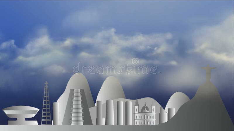 Skyline Rio De Janeiro - Cartoon Animation - Green Screen Stock Footage ...