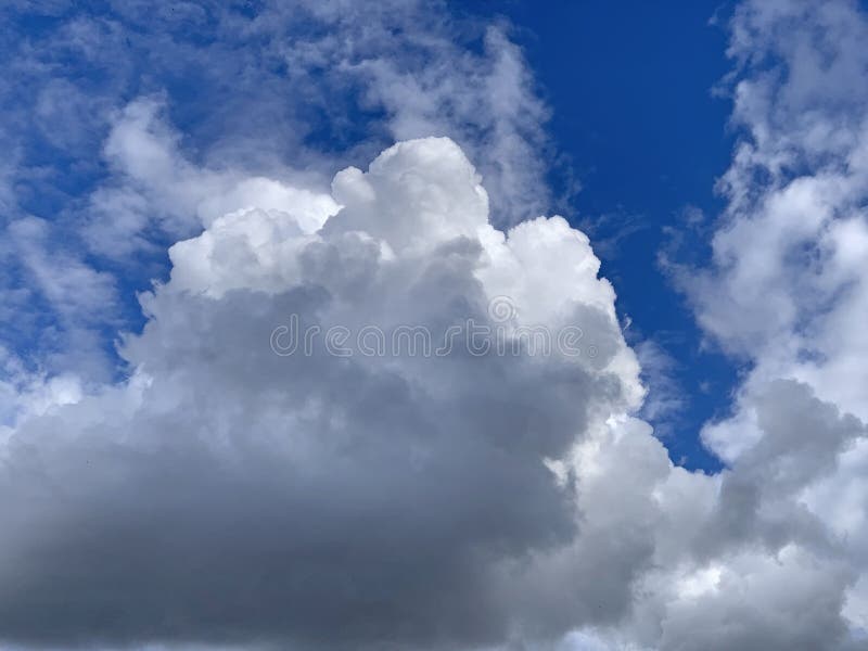 Clouds Scattered Over an Intense Blue Sky Stock Photo - Image of blue ...