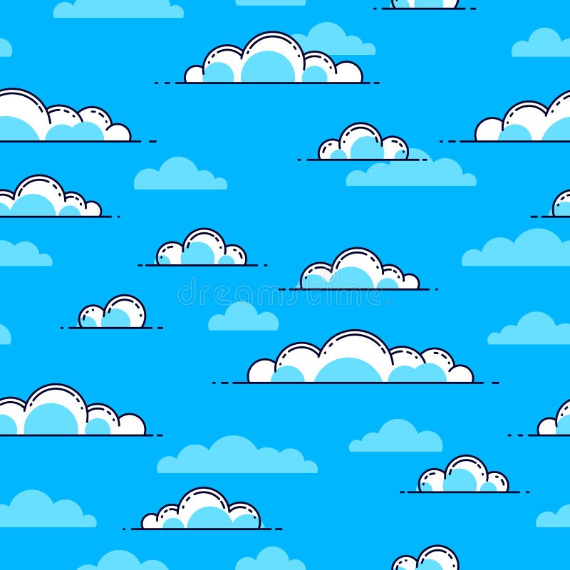 Clouds Seamless Background, Weather and Outdoors, Cloudscape Sky ...