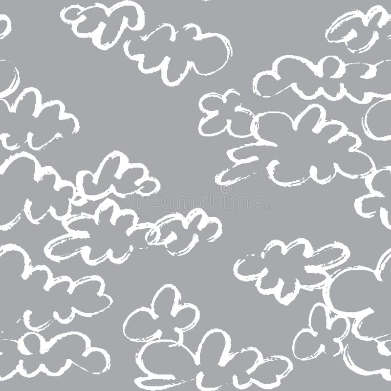 Clouds Seamless Pattern Hand-drawn Illustration Stock Vector ...