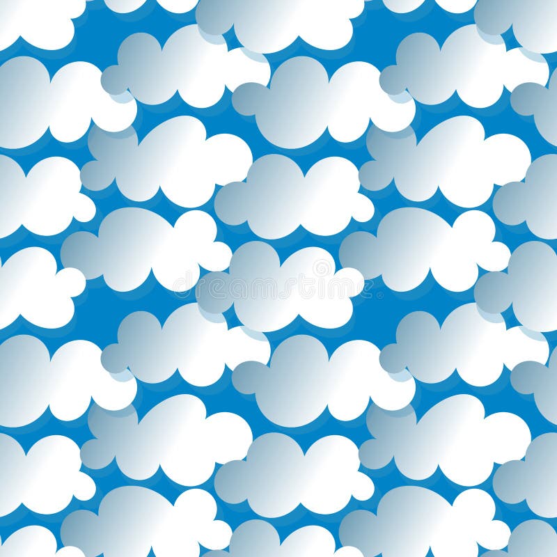 Clouds Seamless Pattern stock illustration. Illustration of climate ...