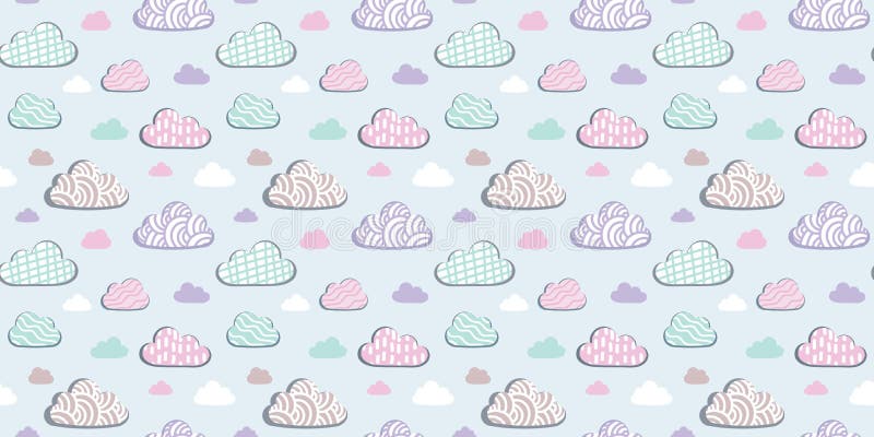 Clouds Seamless Repeat Pattern Design, Vector Background Stock Vector ...