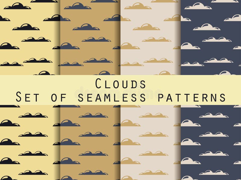 Clouds. Set of Seamless Patterns. the Pattern for Wallpaper, Til Stock ...