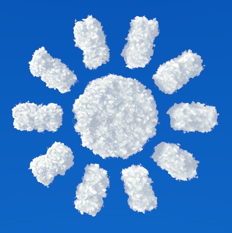 Clouds in Shape of Power Button Icon Stock Illustration - Illustration ...