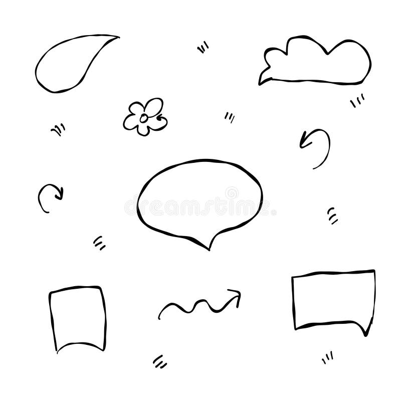 Clouds Signs Arrows Doodle Icons Sets Elements Stock Vector ...