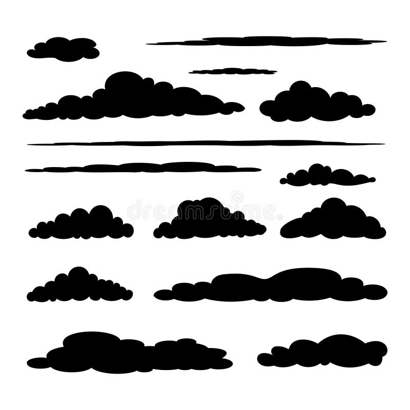Clouds Silhouette Collection Stock Vector - Illustration of graphic, internet: 265159625