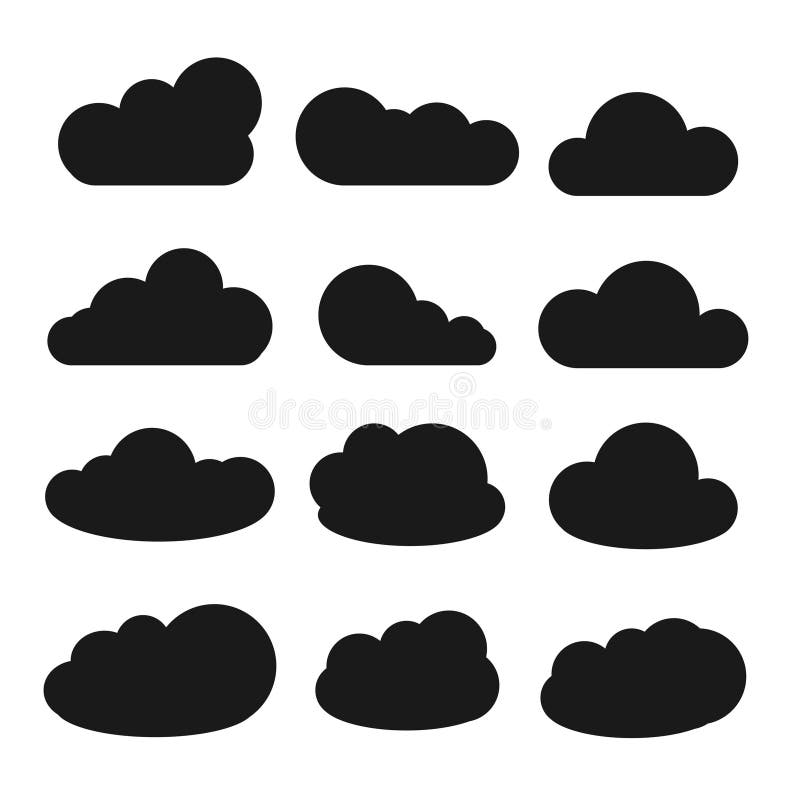 Clouds Silhouettes. Vector Set Illustration Stock Illustration ... Clouds Silhouettes. Vector Set Illustration Stock Illustration ...
