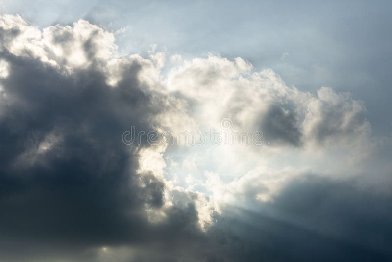 Clouds and Silver Lining on he Sky Background Stock Image - Image of ...
