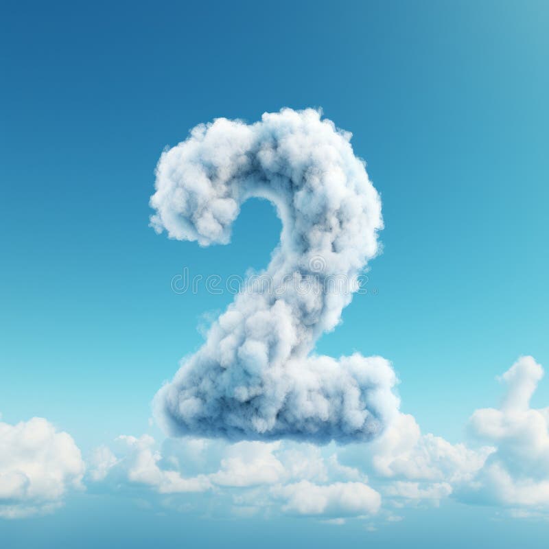 Number 2 in Clouds: a Creative Stock Photo with Vibrant Blue Sky Stock ...