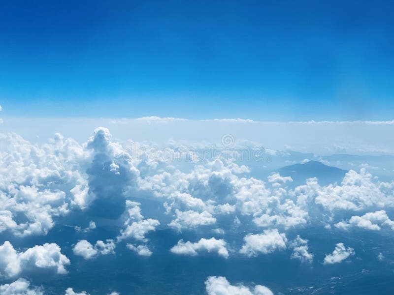 Clouds and Sky As Seen through Window of an Aircraft. Airplane Window ...