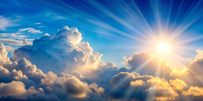 Clouds in the Sky Backlit by the Sun Creative AI Stock Illustration ...