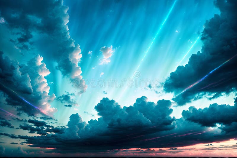 Clouds in sky elements stock illustration. Illustration of reflection ...