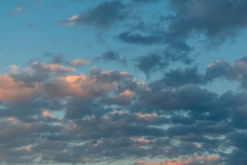 Clouds in the Sky Illuminated by the Sun during Sunset. Stock Image ...