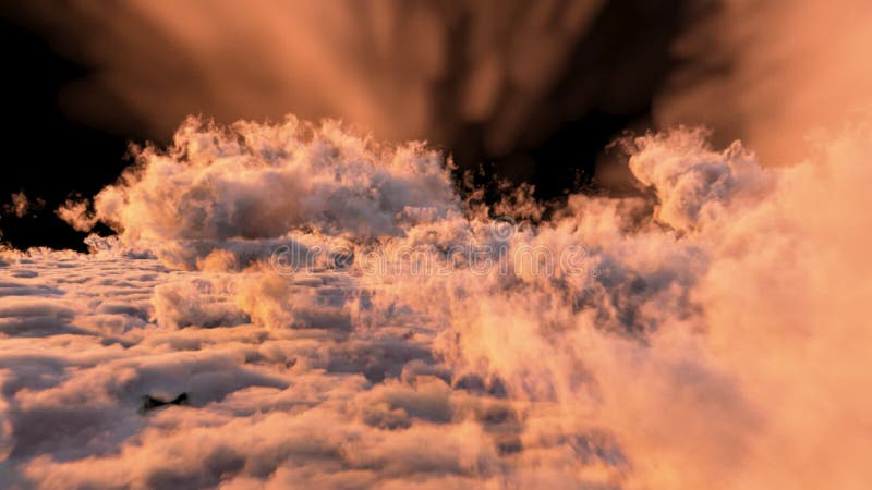 Flying through the Cinematic Sunset Clouds Background Loop with Alpha ...