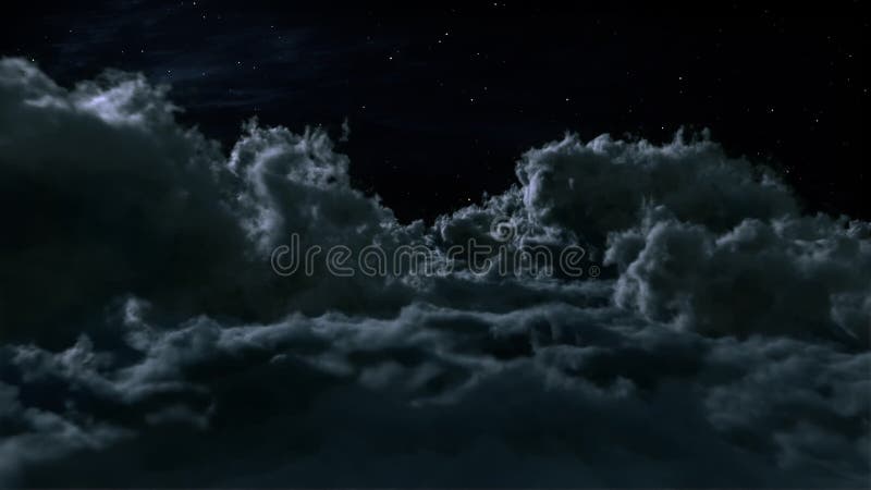 Flying through the Cinematic Night Clouds Background Loop Stock Video ...