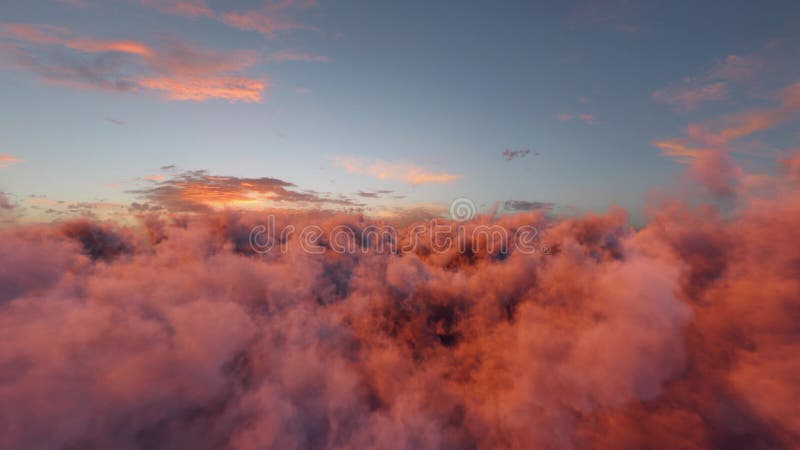 Flying in the Cinematic Golden Sunset Clouds 01 Stock Footage - Video ...