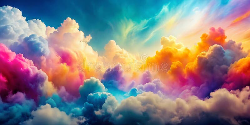 Clouds in the Sky Multicolour Clouds Abstract Clouds AI-Created Content ...
