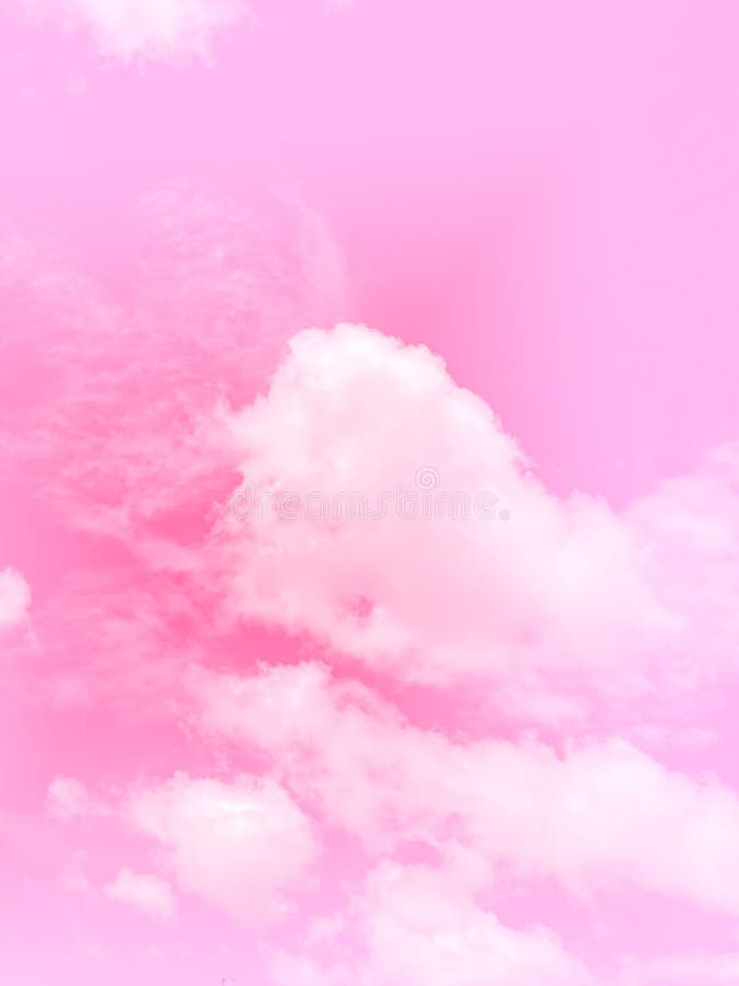 Clouds and Sky with Pastel Pink Colored Background. There is a Deep ...