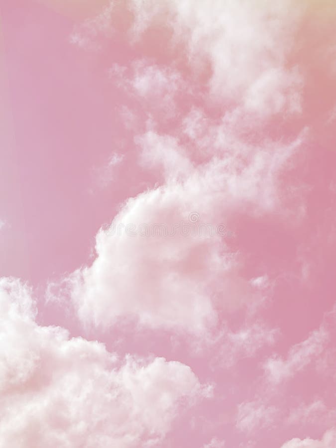 Clouds and Sky with Pink Background with a Faint Yellow Stock Photo ...