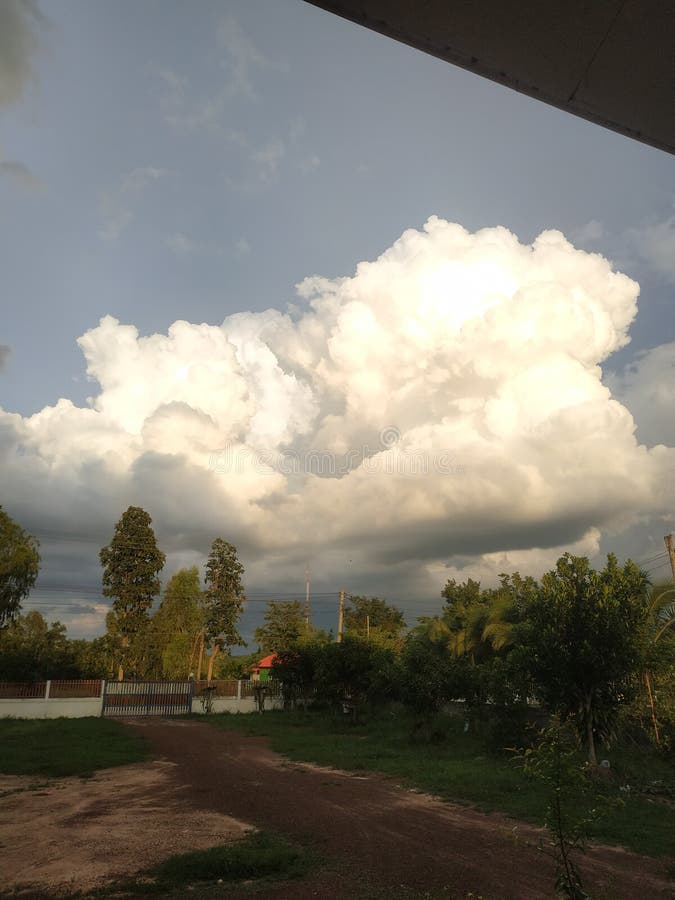 Clouds, the Sky is Raining. Stock Photo - Image of wall, tree: 193581088