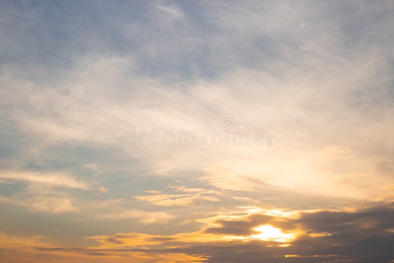 Clouds and Sky Scene with Bright Light at Sunset Stock Image - Image of ...